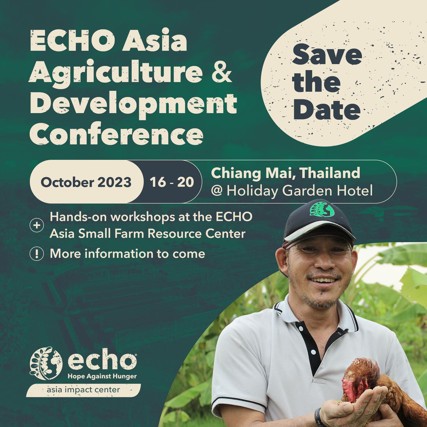 ECHO Asia Agriculture & Development Conference 2023 'Save-the-Date' | ECHOcommunity.org